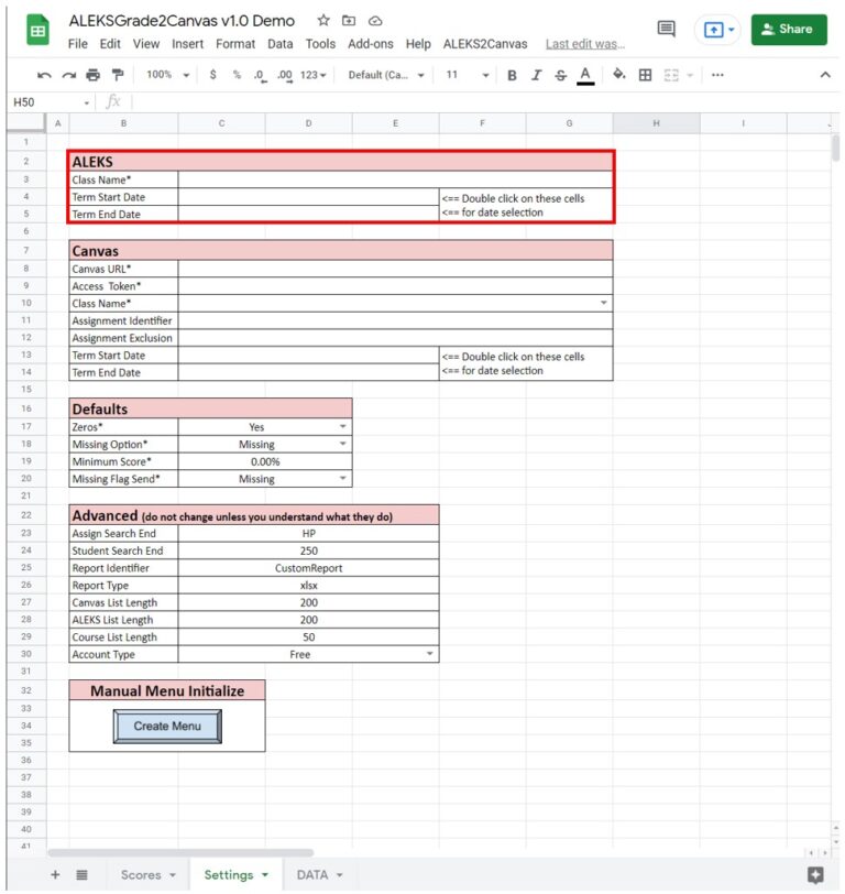 ALEKS Settings | BunzApps Knowledge Base